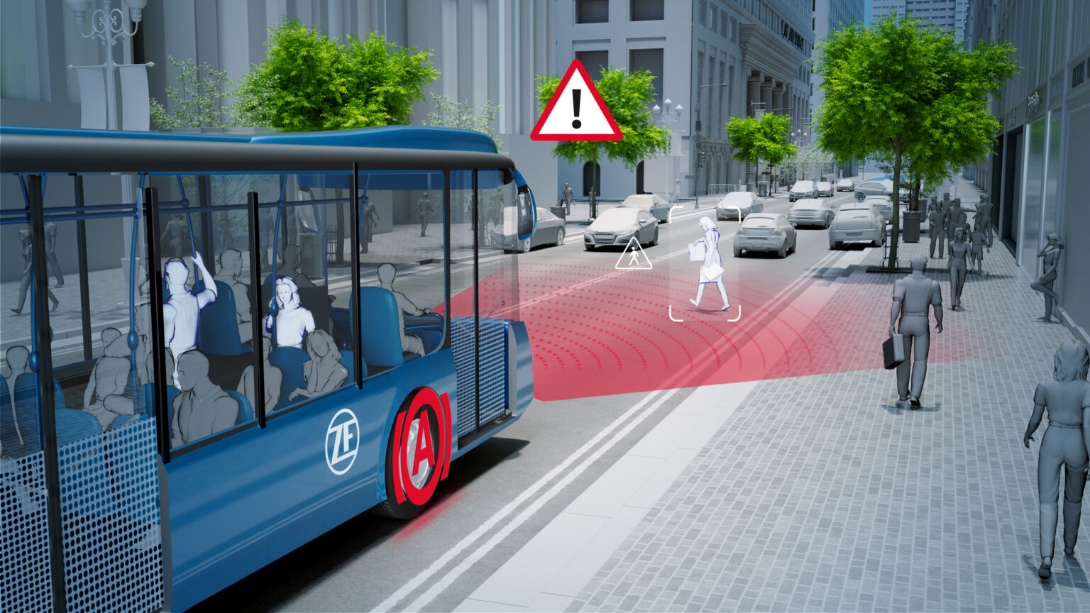 ZF Presents New Collision Mitigation System for City Bus Applications