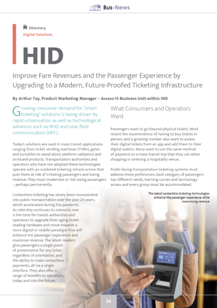 Improve Fare Revenues by Upgrading to a Modern Ticketing Infrastructure
