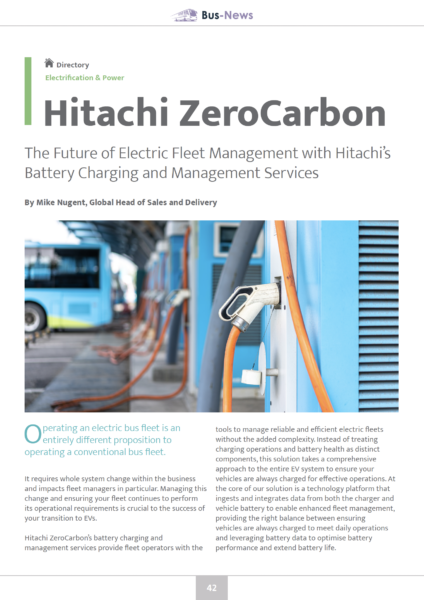 Electric Fleet Management with Hitachi’s Management Services