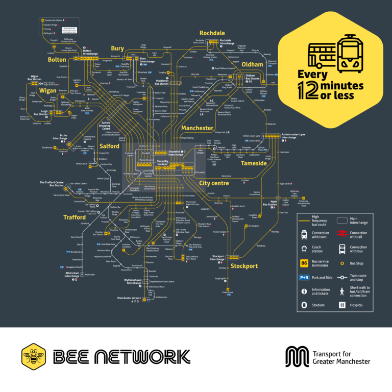 New Bee Network Map Displays High-Frequency Bus and Tram Routes | Bus-News