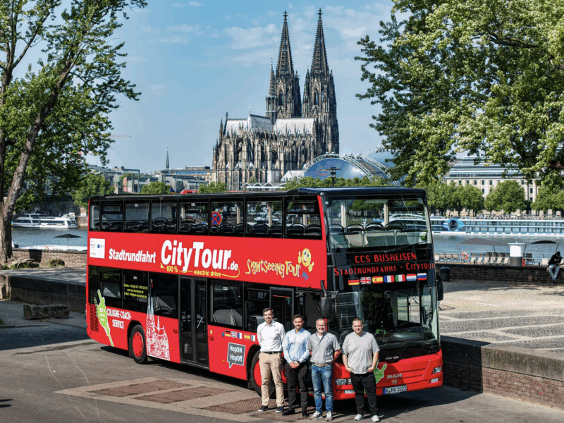 Double-Decker Sightseeing Buses Converted to Electric Power in Cologne ...