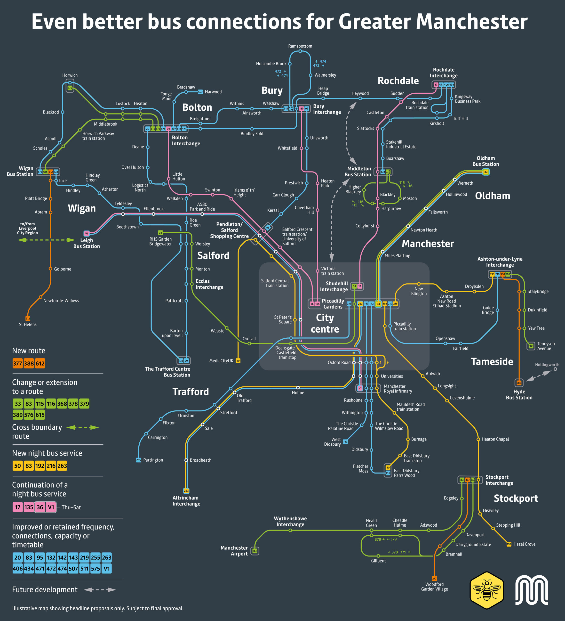 Every Greater Manchester Borough to Get Bee Network Night Bus Service ...